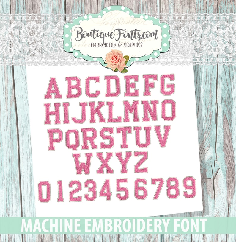 Faux Chenille College Embroidery Font INSTANT DOWNLOAD - Etsy