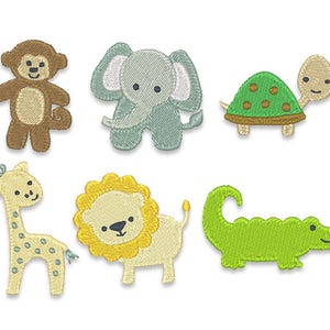 Mini Jungle Animals Machine Embroidery Design - Instant Download - Etsy