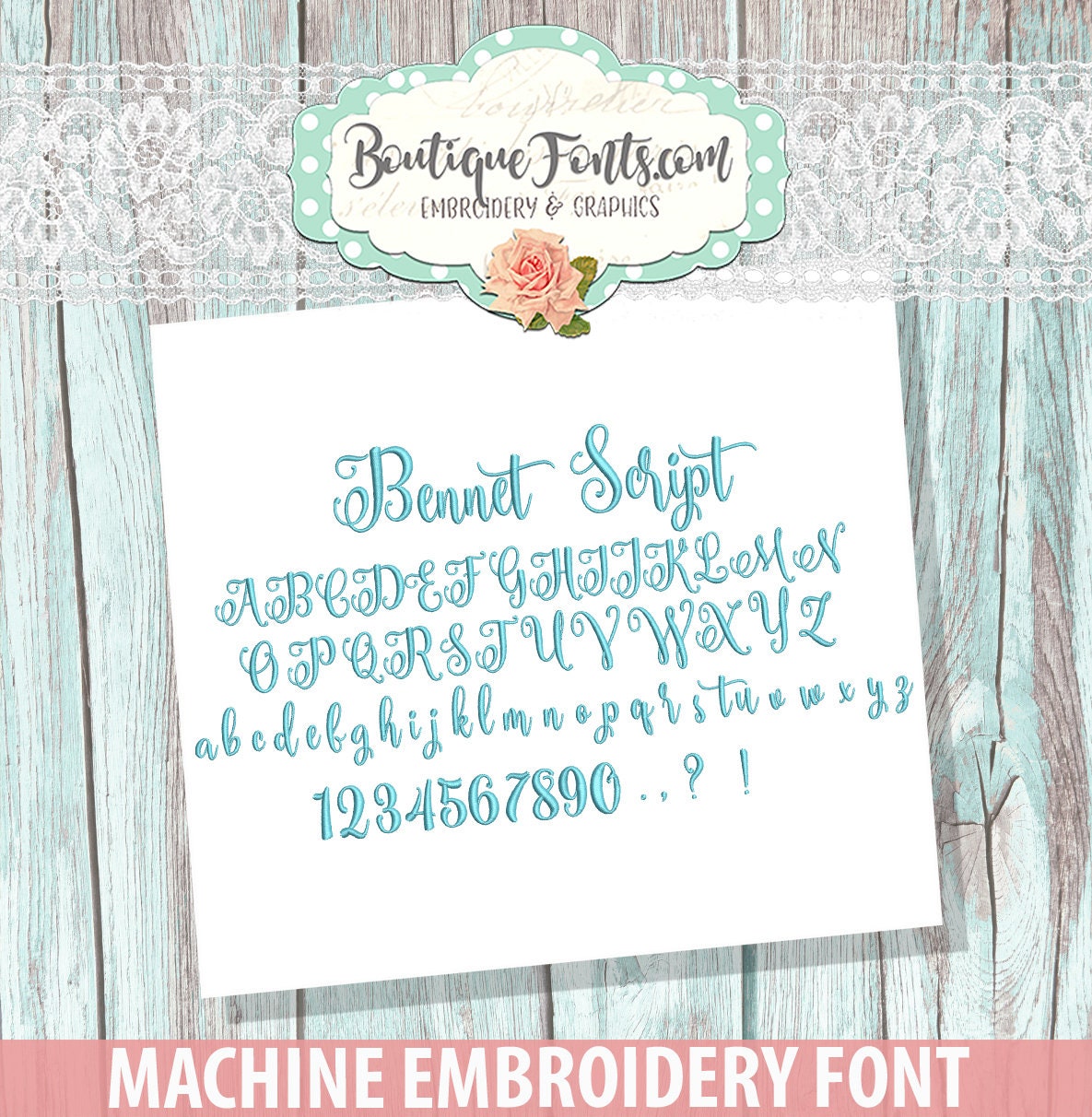 Bennet Script Machine Embroidery Font - INSTANT DOWNLOAD - Etsy