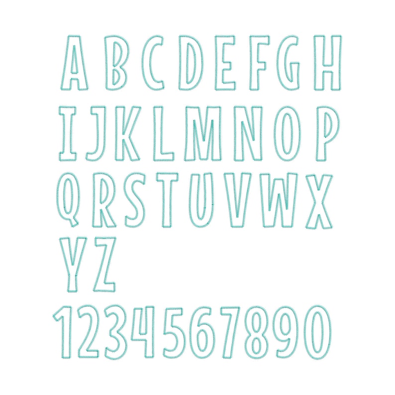 Baylor Zigzag Applique Embroidery Font Set - Instant Download - Etsy