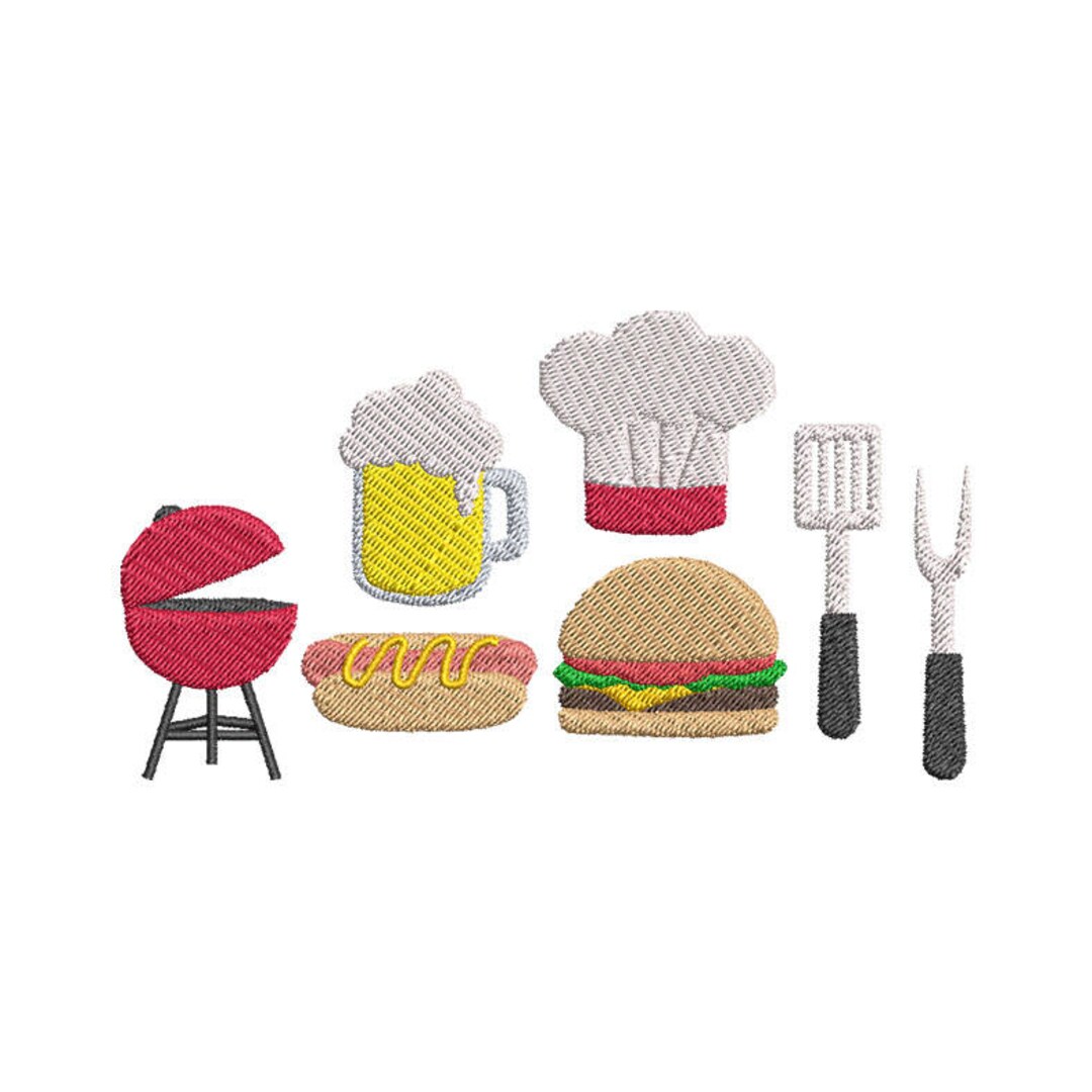 Grill Minis Machine Embroidery Design Set- Instant Download - Etsy