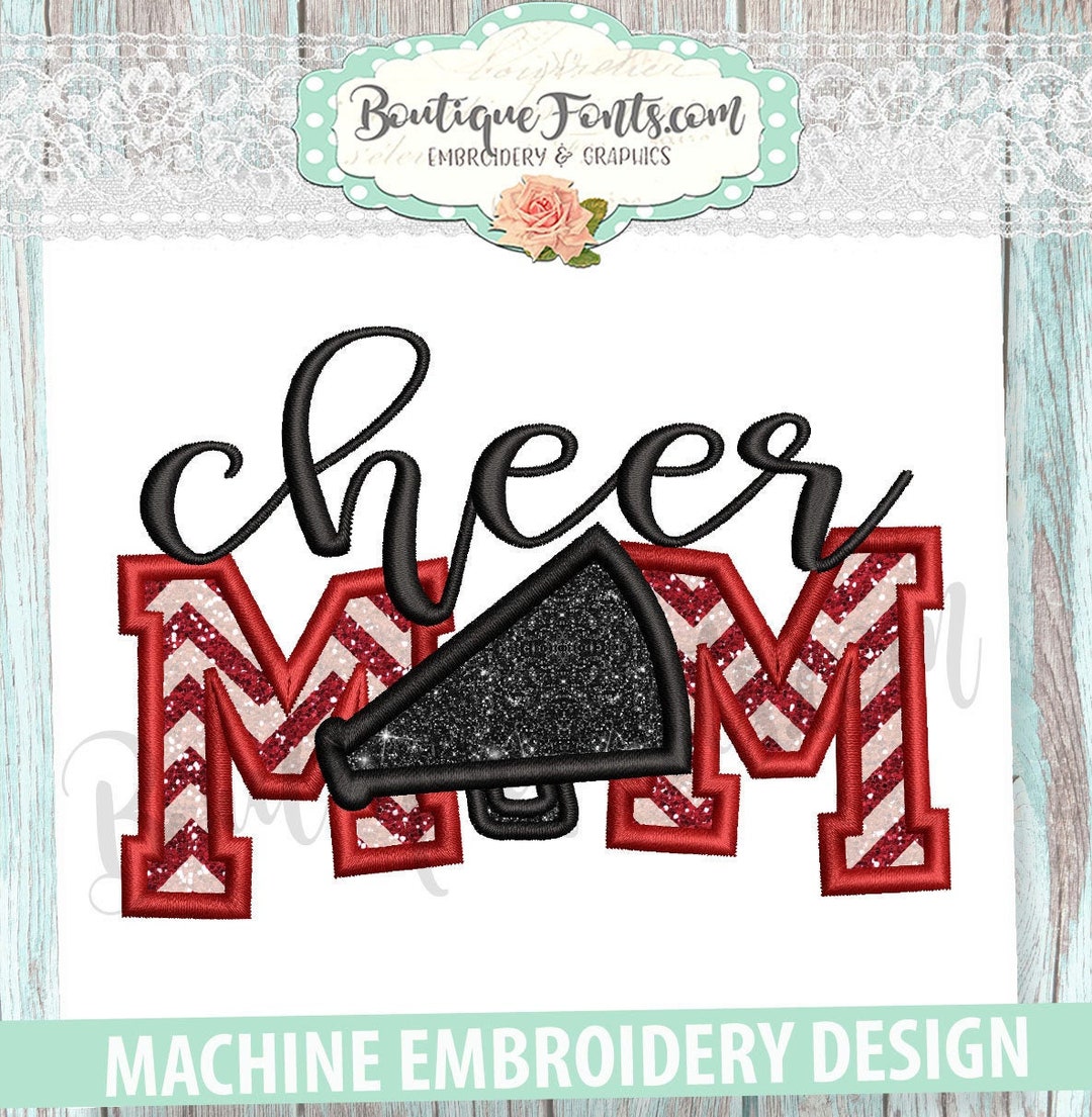 Cheer Mom Applique Embroidery Design - Instant Download - Etsy