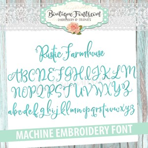 Rustic Farmhouse Font Machine Embroidery Font Set - Instant Download - Etsy