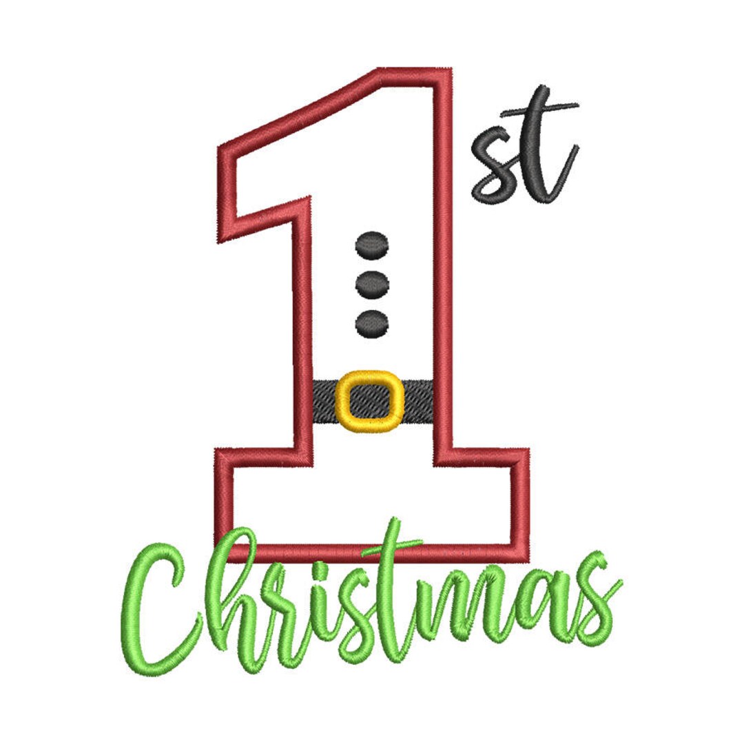 First Christmas Santa Applique Embroidery Design - Instant Download - Etsy