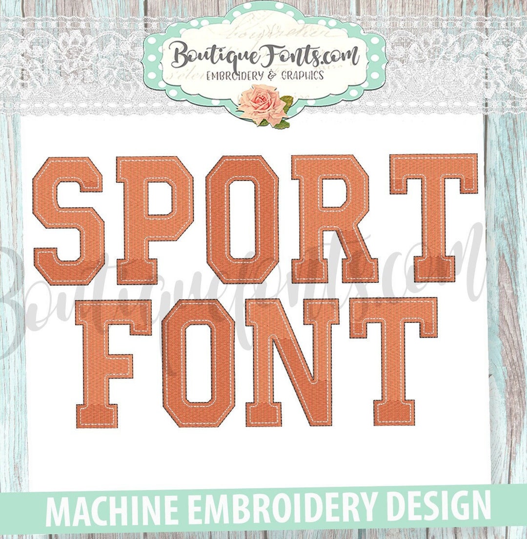 Large Sport Font Fill Stitch Embroidery Font - Instant Download - Etsy