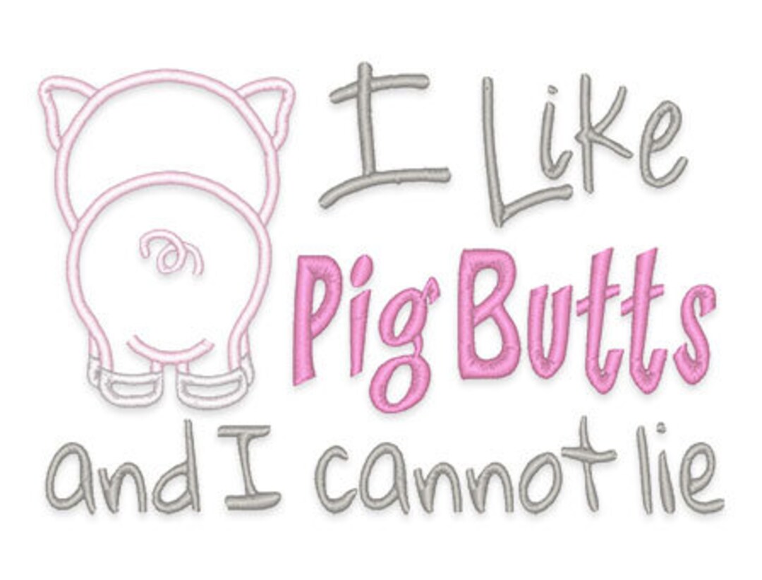 Pig Butts Applique Embroidery Design- Instant Download - Etsy