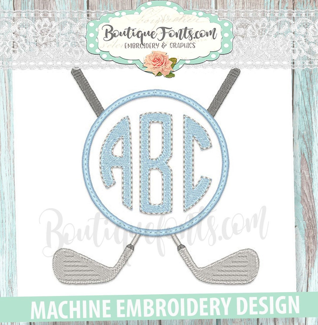 Golf Clubs Applique Frame Embroidery Design - Instant Download - Etsy