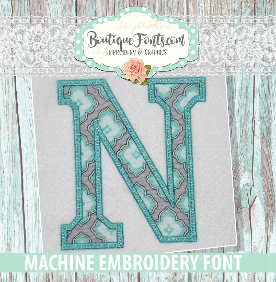 Classic Block Applique Embroidery Font- Instant Download - Etsy