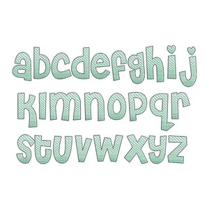 Sketch Fill Embroidery Font Set Instant Download - Etsy
