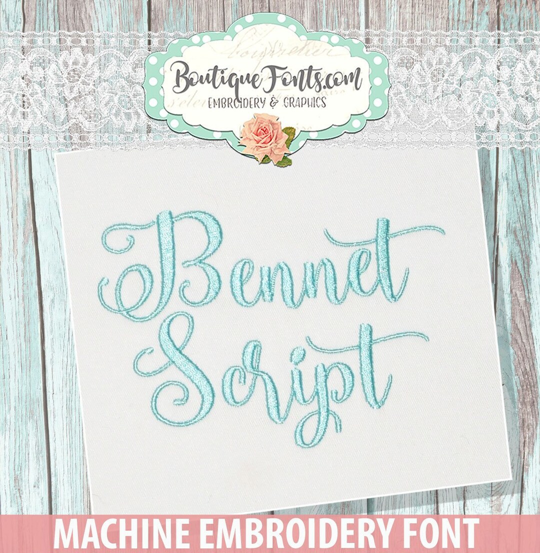 Bennet Script Machine Embroidery Font - INSTANT DOWNLOAD - Etsy