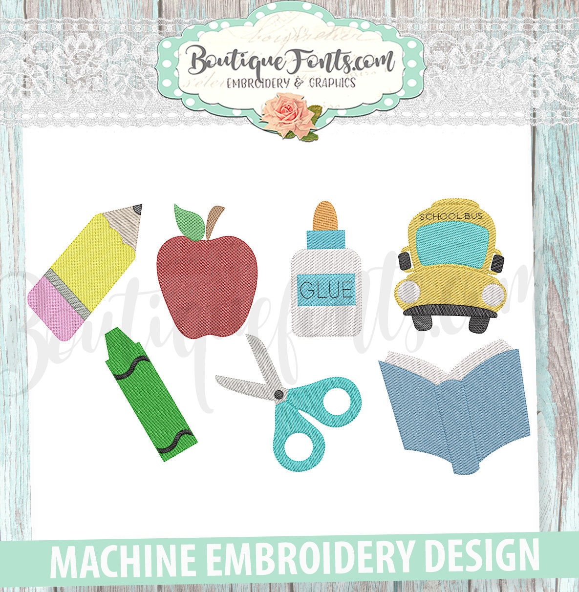 Sketch Fill School Embroidery Design Set- Instant Download - Etsy