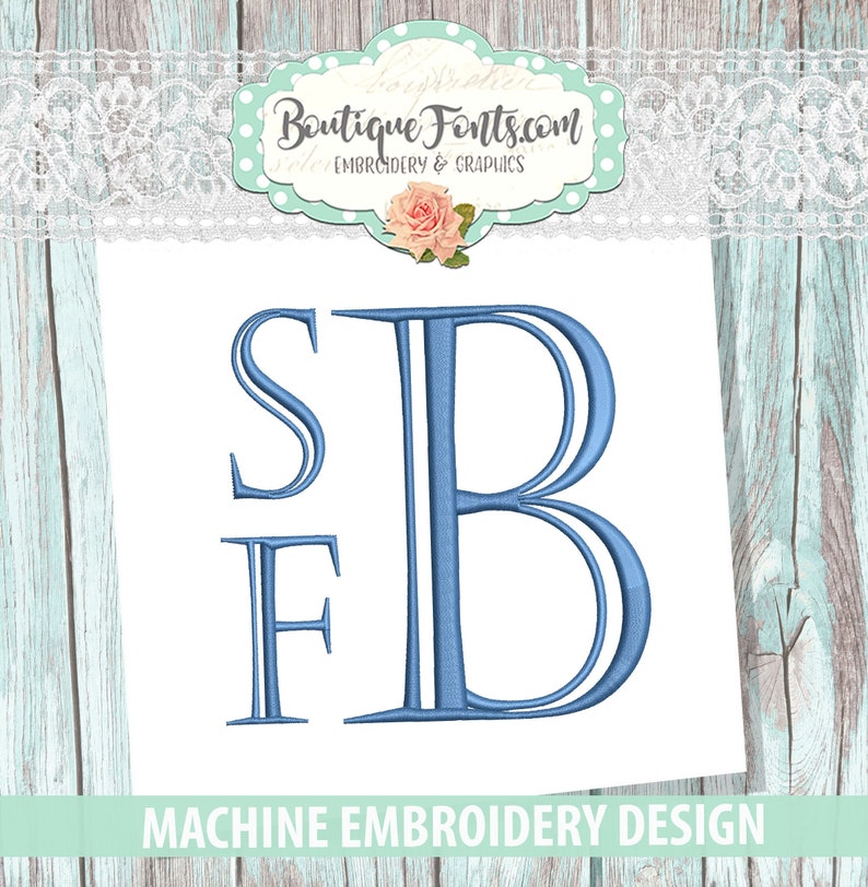 Engraved Stacked Monogram Embroidery Font Set - Instant Download - Etsy