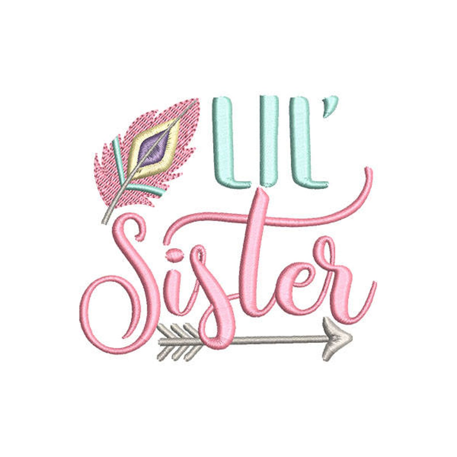 Little Sister Feather Arrow Embroidery Design Instant - Etsy