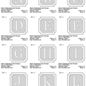 Embossed Embroidery Monogram Font - Instant Download - Etsy