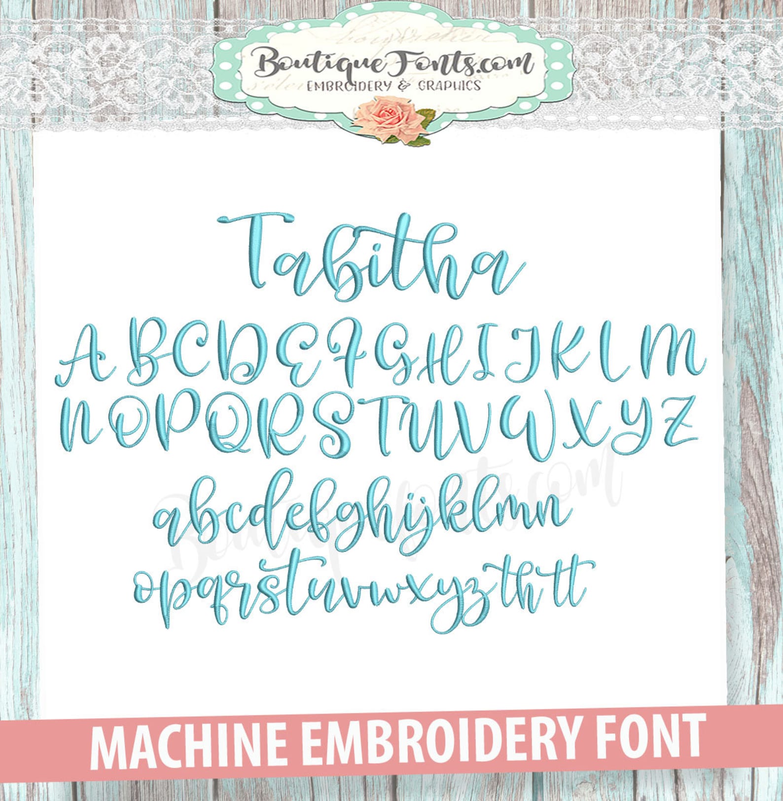 Tabitha Script Font Machine Embroidery Font Set Instant - Etsy