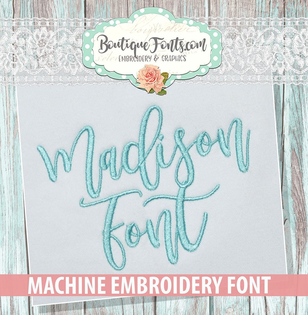 Madison Embroidery Font Set - Instant Download - Etsy