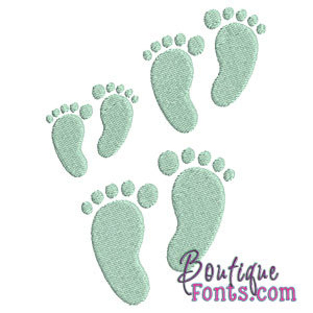 Mini Footprints Embroidery Design Set - Instant Download - Etsy