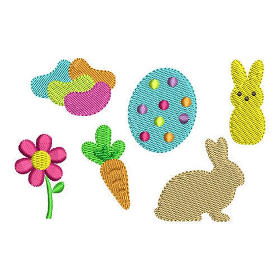 Easter Minis Embroidery Design Set Instant Download | Etsy