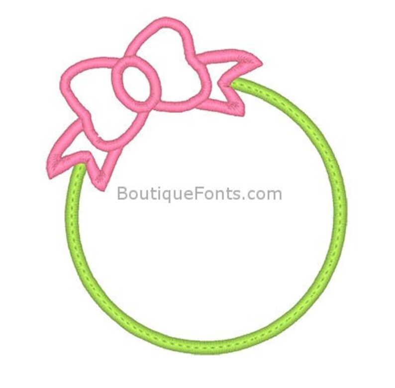 Circle Bow Monogram Frame Instant Download | Etsy