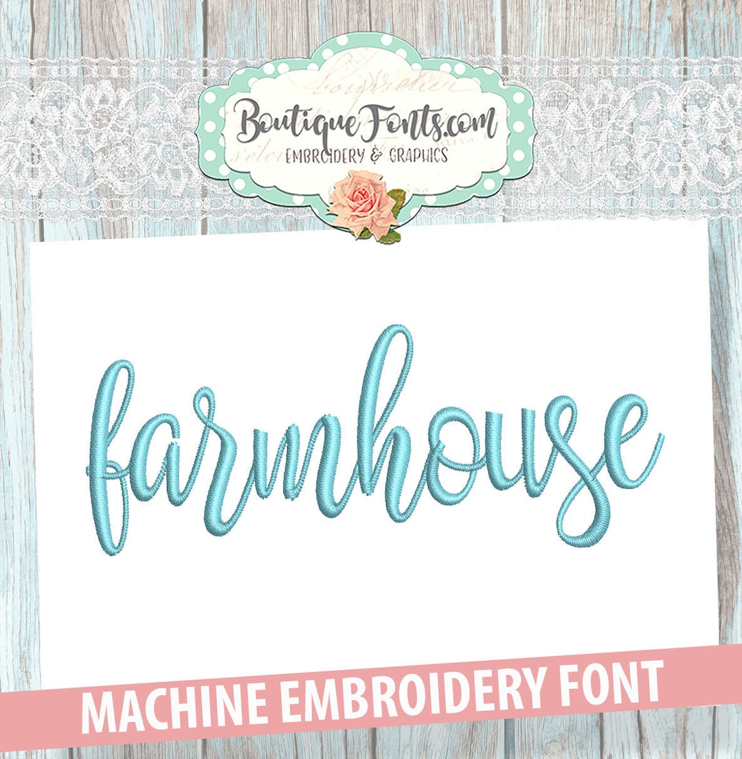Farmhouse Machine Embroidery Font Set - Instant Download - Etsy