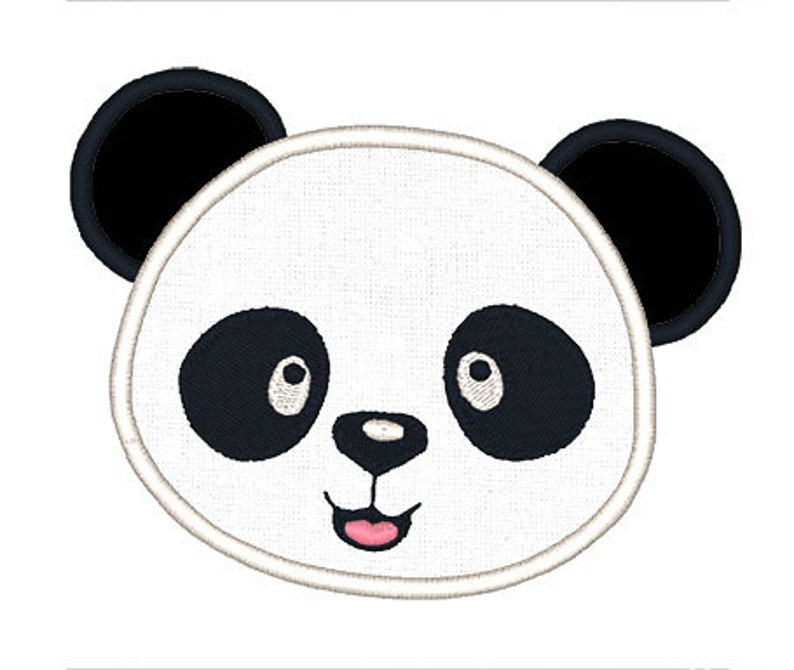 Panda Applique Embroidery Design Instant Download | Etsy