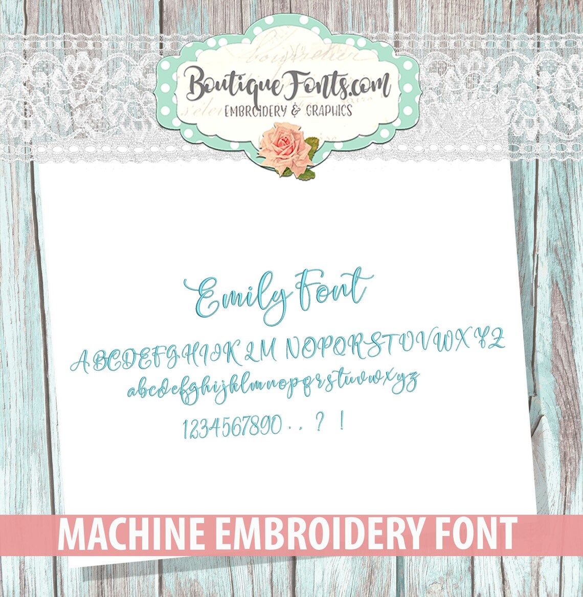 Emily Machine Embroidery Font INSTANT DOWNLOAD | Etsy