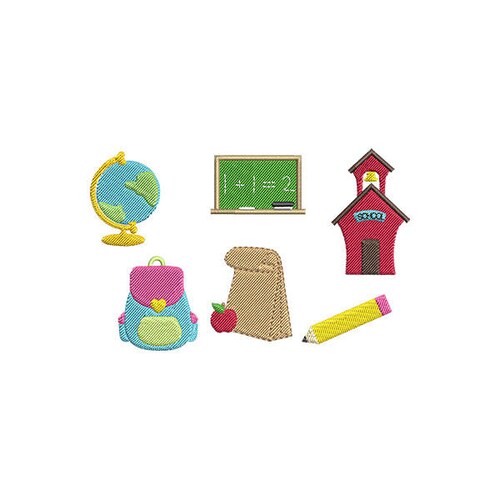 Mini School Machine Embroidery Design Set-instant DOWNLOAD - Etsy