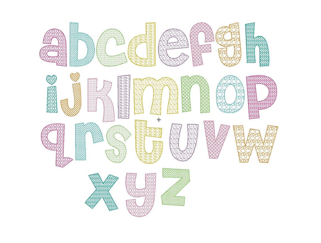 Motif Fill Embroidery Font Set - Instant Download - Etsy