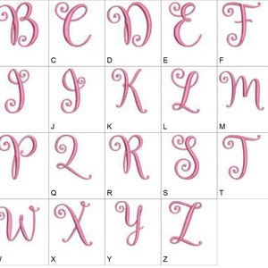 Curly Monogram Embroidery Font Set - Instant Download - Etsy