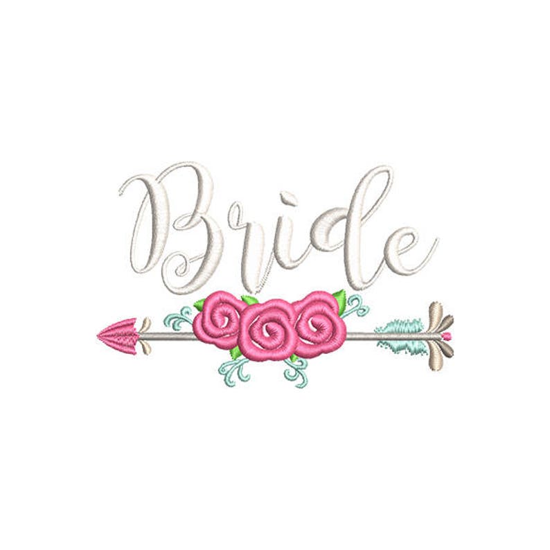 Floral Arrow Bride Wedding Embroidery Design - Instant Download - Etsy