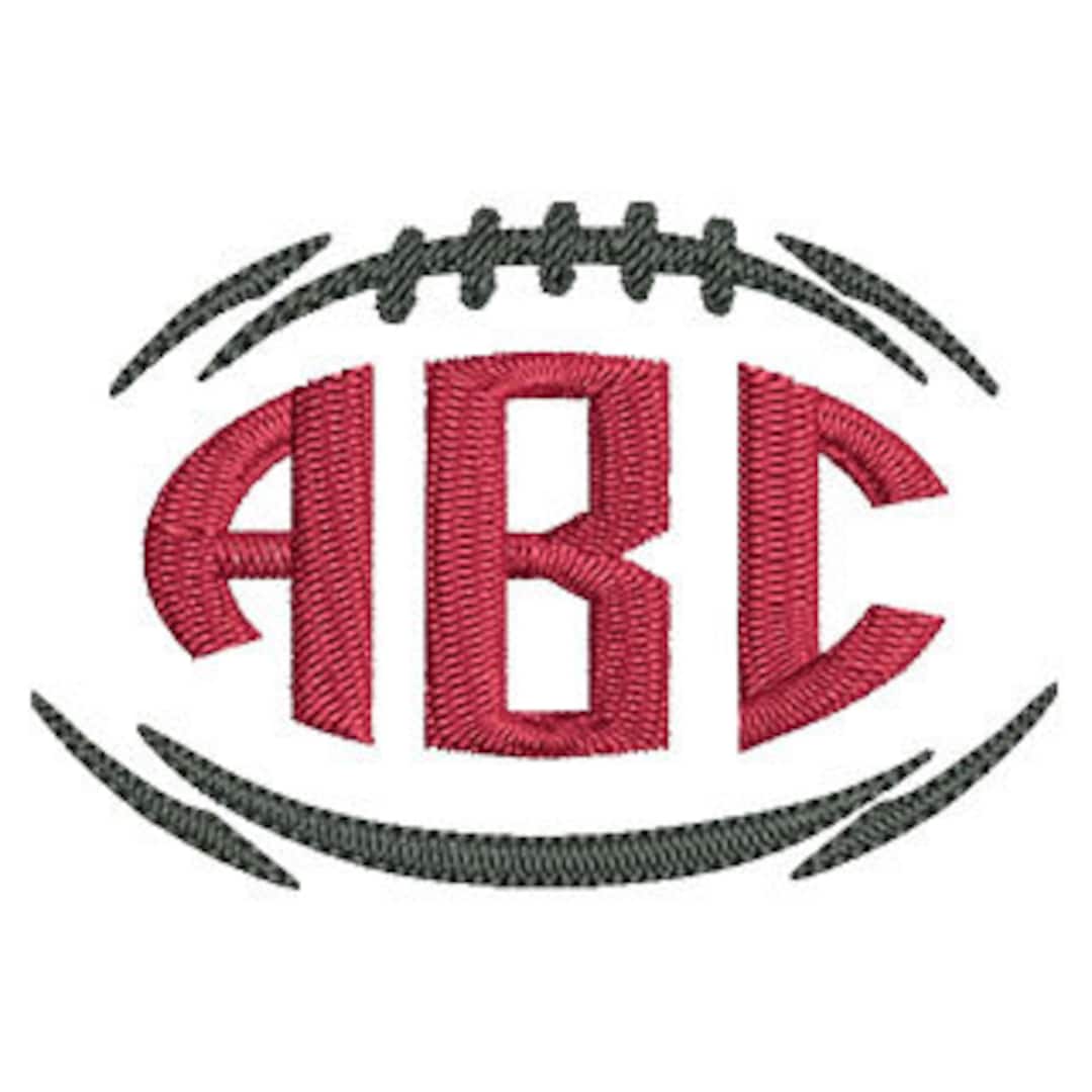 Football Laces Monogram Frame Embroidery Design - Instant Download - Etsy