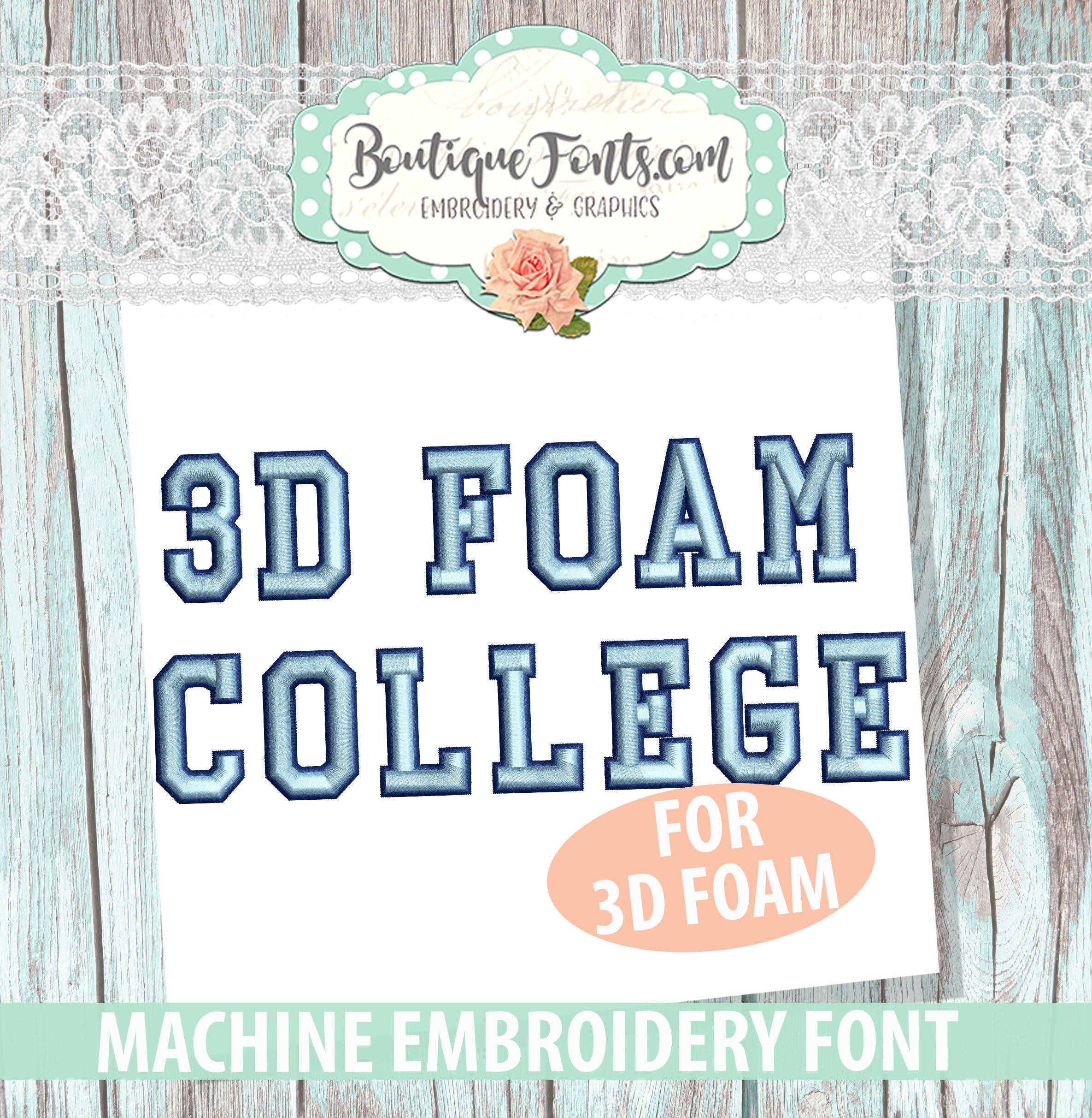 3D College Puff Foam Embroidery Font - INSTANT DOWNLOAD - Etsy UK