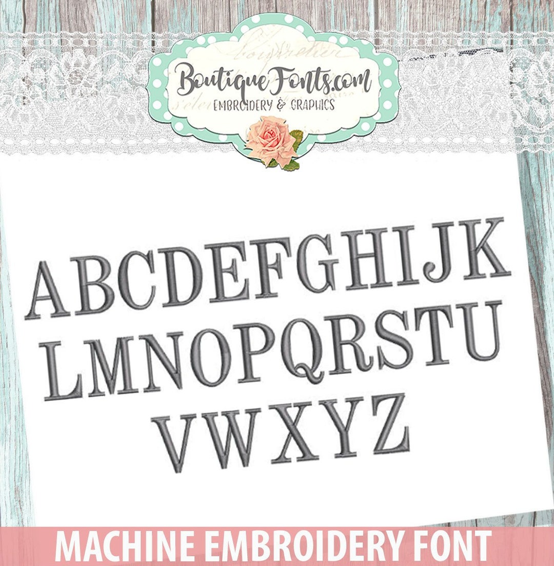 Small All Caps Embroidery Font - Instant Download - Etsy