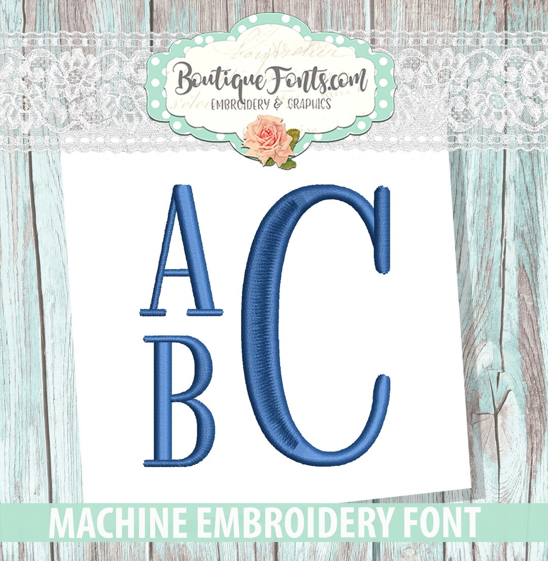 Stacked Monogram Embroidery Font Set - Instant Download - Etsy