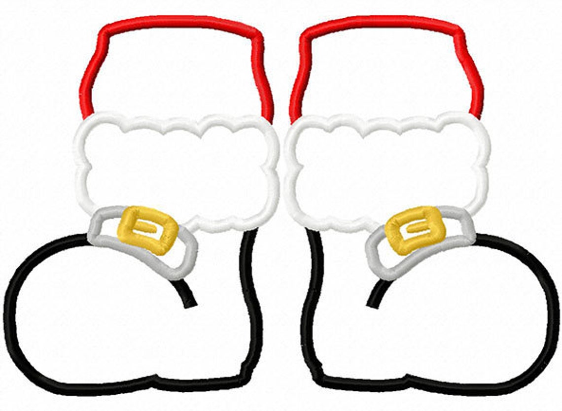 Santa Boots Applique Embroidery Design Set Instant Download - Etsy