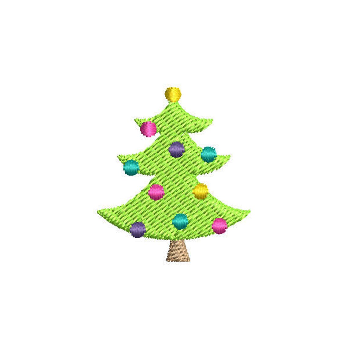 Mini Christmas Tree Machine Embroidery Design Instant | Etsy