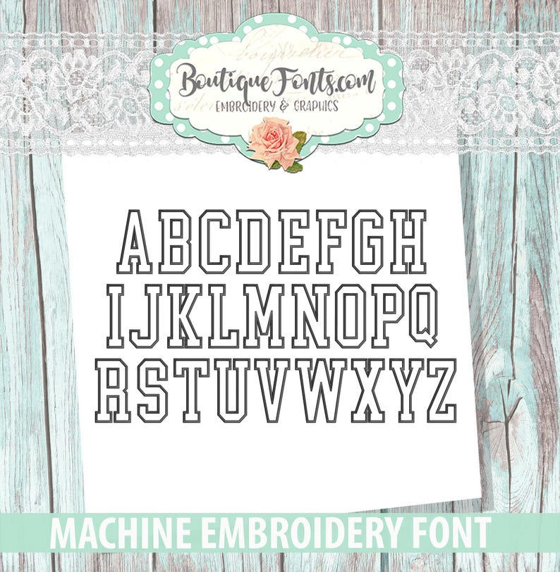 3D College Outline Puff Foam Embroidery Font - INSTANT DOWNLOAD - Etsy