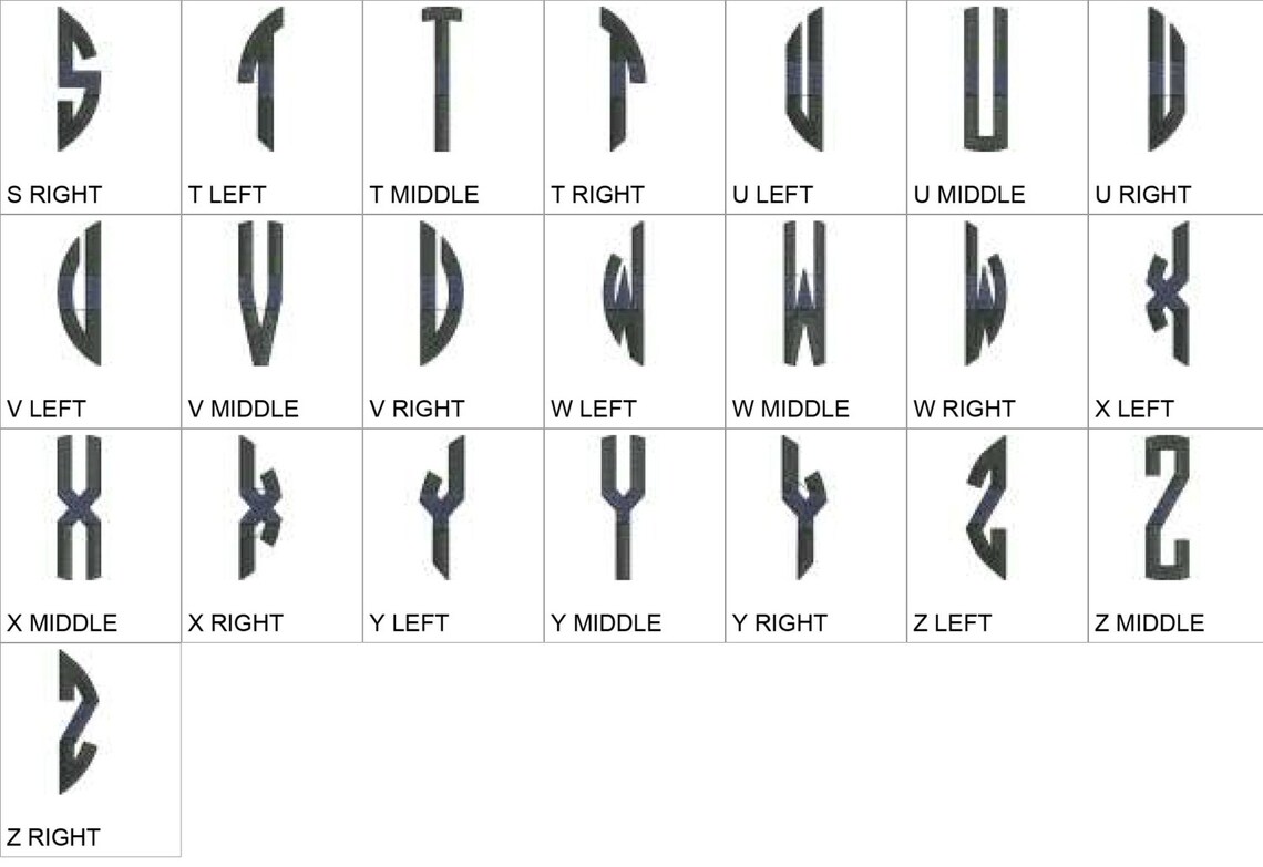 Blue Line Police Monogram Embroidery Font Instant Download | Etsy