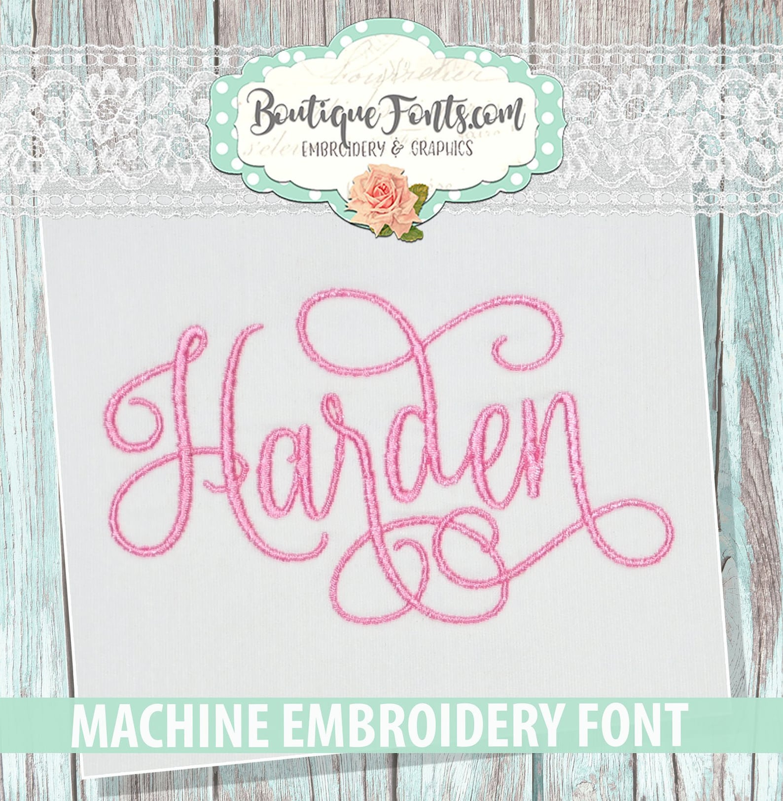 Harden Machine Embroidery Script Font - INSTANT DOWNLOAD - Etsy