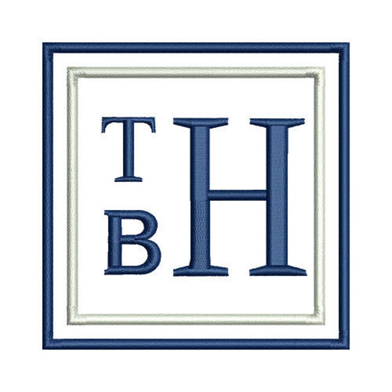 Square Monogram Font With Frame Embroidery Font INSTANT - Etsy
