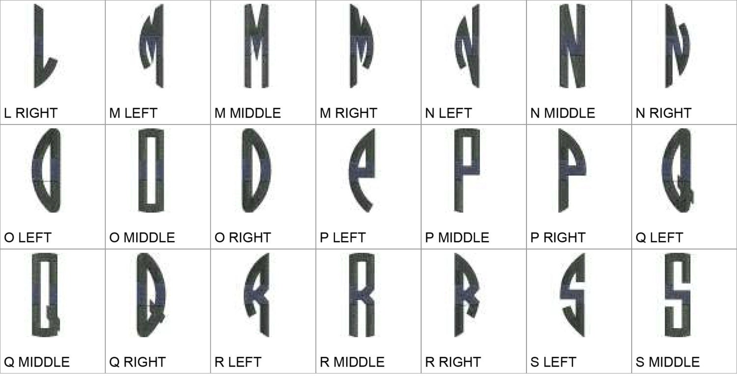 Blue Line Police Monogram Embroidery Font Instant Download | Etsy