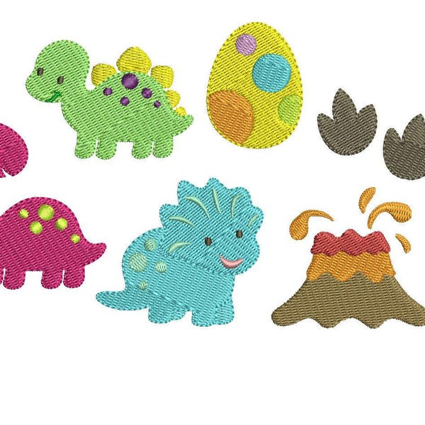 Dinosaur Embroidery - Etsy