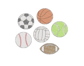 Sports Balls Machine Embroidery Design Instant Download - Etsy