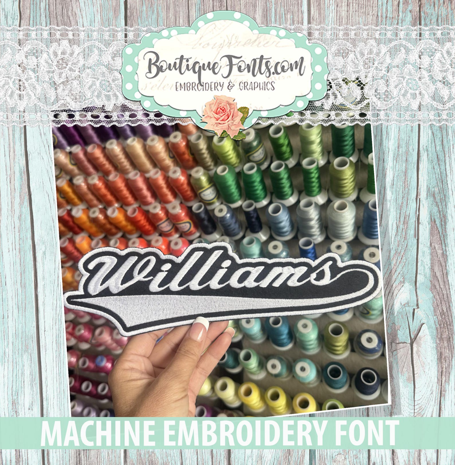 Athletic Script Embroidery Font - Instant Download - Etsy
