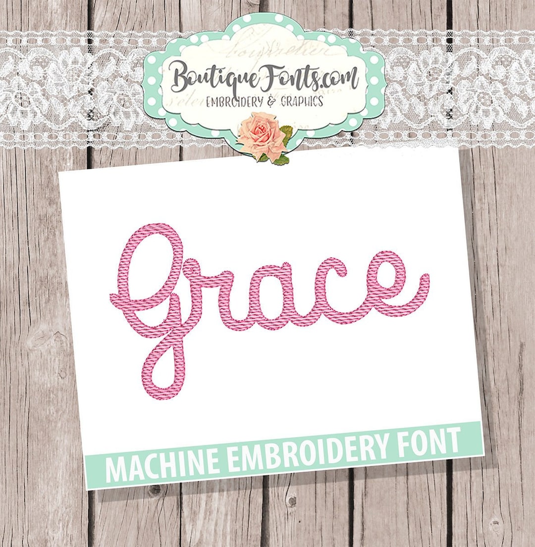 Grace Sketch Fill Script Embroidery Font Set - Instant Download - Etsy