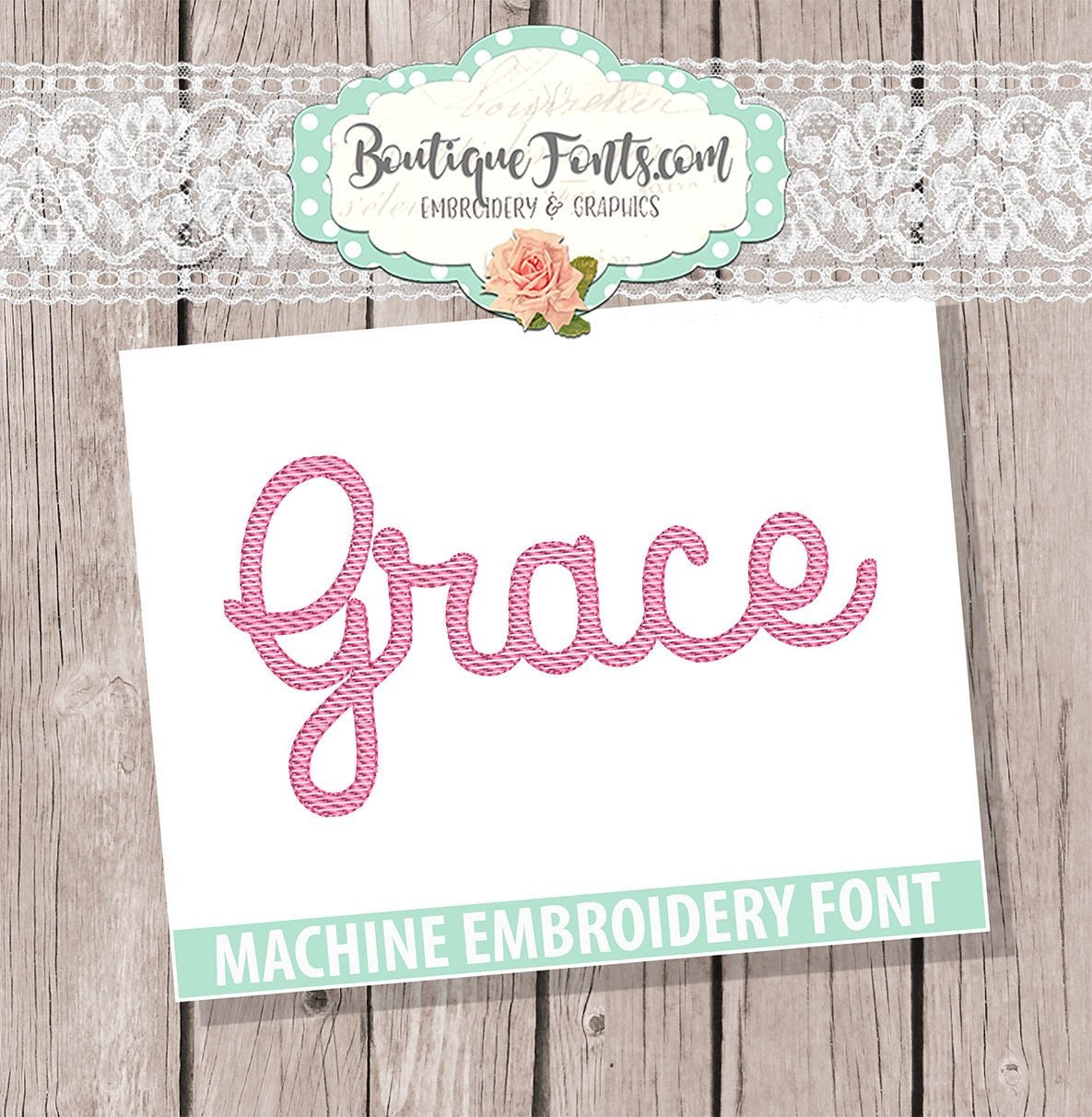 Grace Sketch Fill Script Embroidery Font Set Instant - Etsy