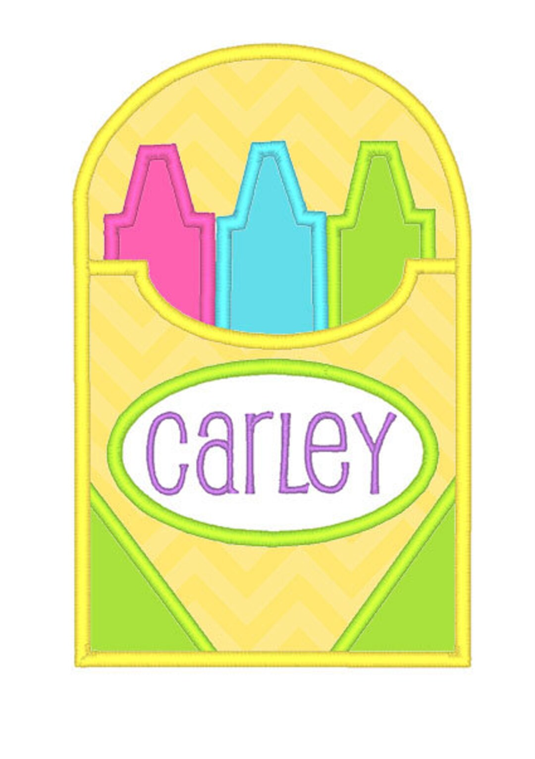 Crayon Box Applique Name Frame Embroidery Design- Instant Download - Etsy