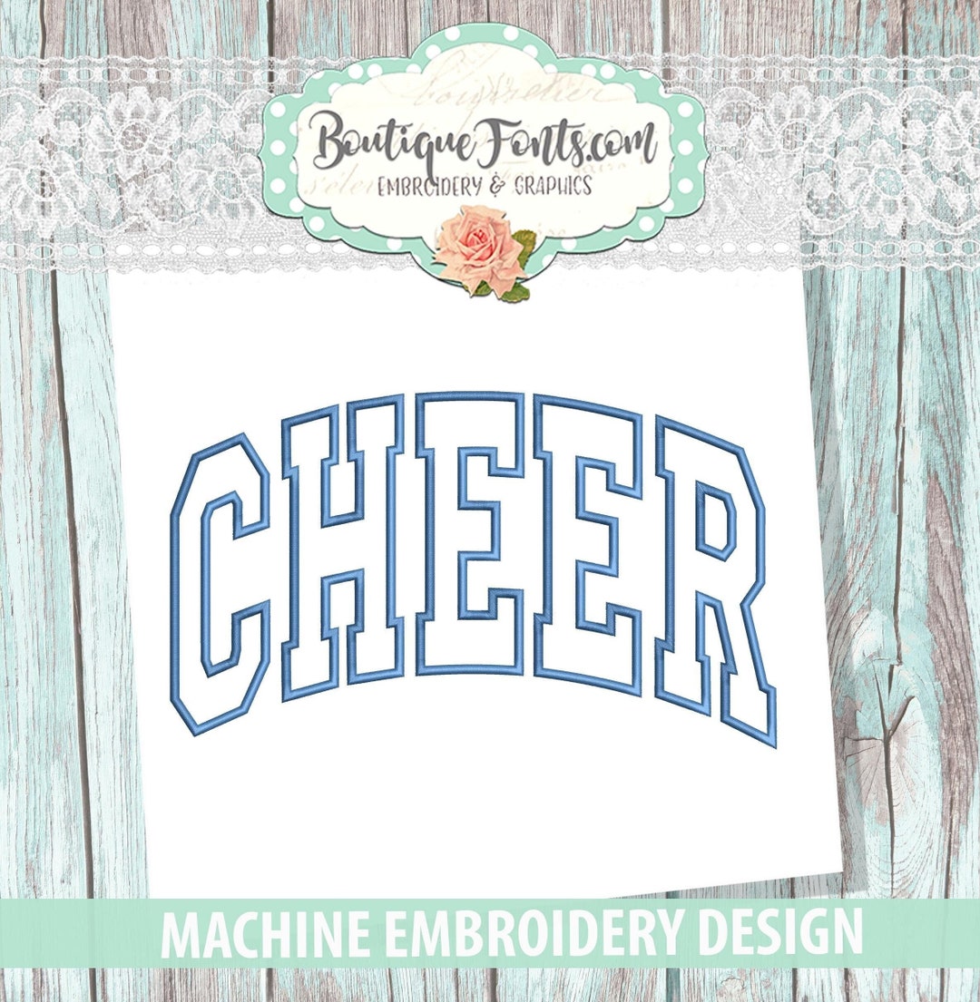 Cheer Curved Applique Embroidery Design - Instant Download - Etsy
