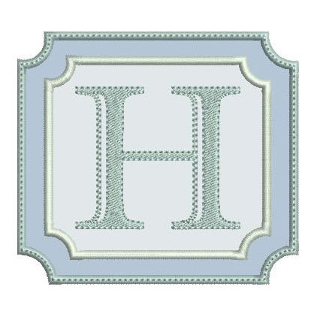 Double Square Font Frame Applique Embroidery Design- Instant Download ...