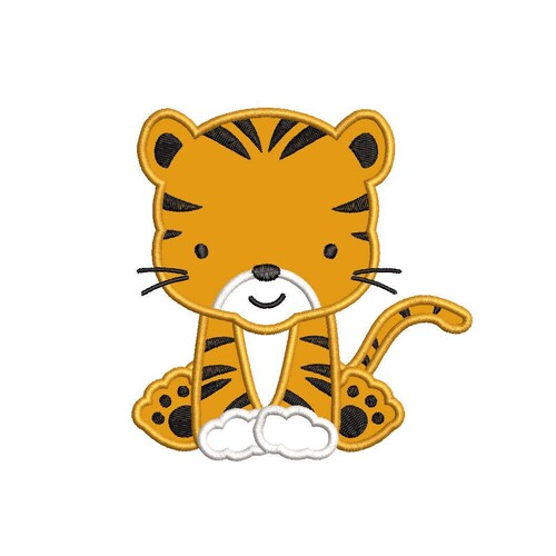 Tiger Machine Embroidery Design Tiger Cub Cute Baby Tiger - Etsy